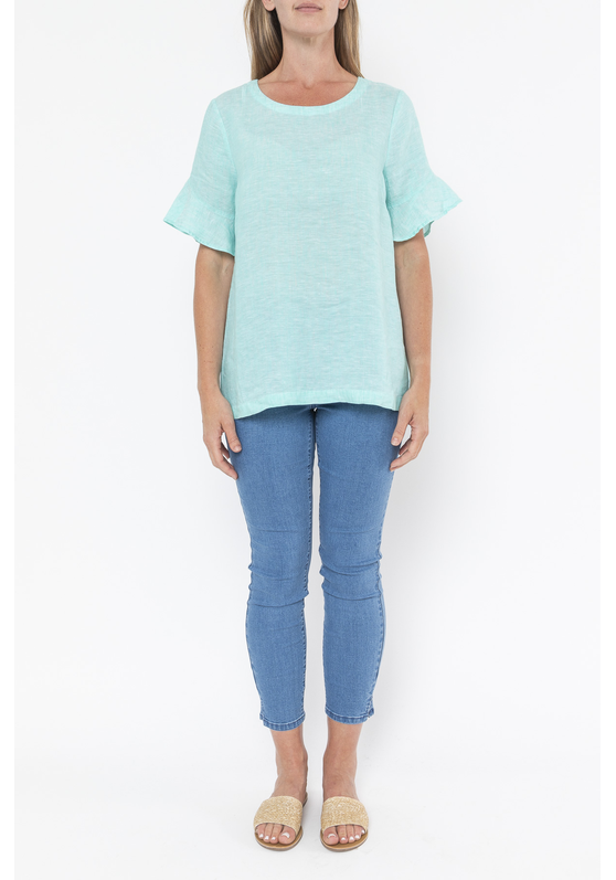 Flounce Sleeve Linen Women's Top - Jump Clothing | Buy Jump Clothing ...