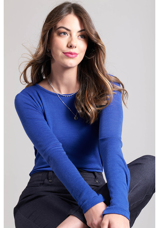 Merino Fine Rib Signature Crew Neck Women's Top - Foil Merino Clothing | Buy Foil Merino ...